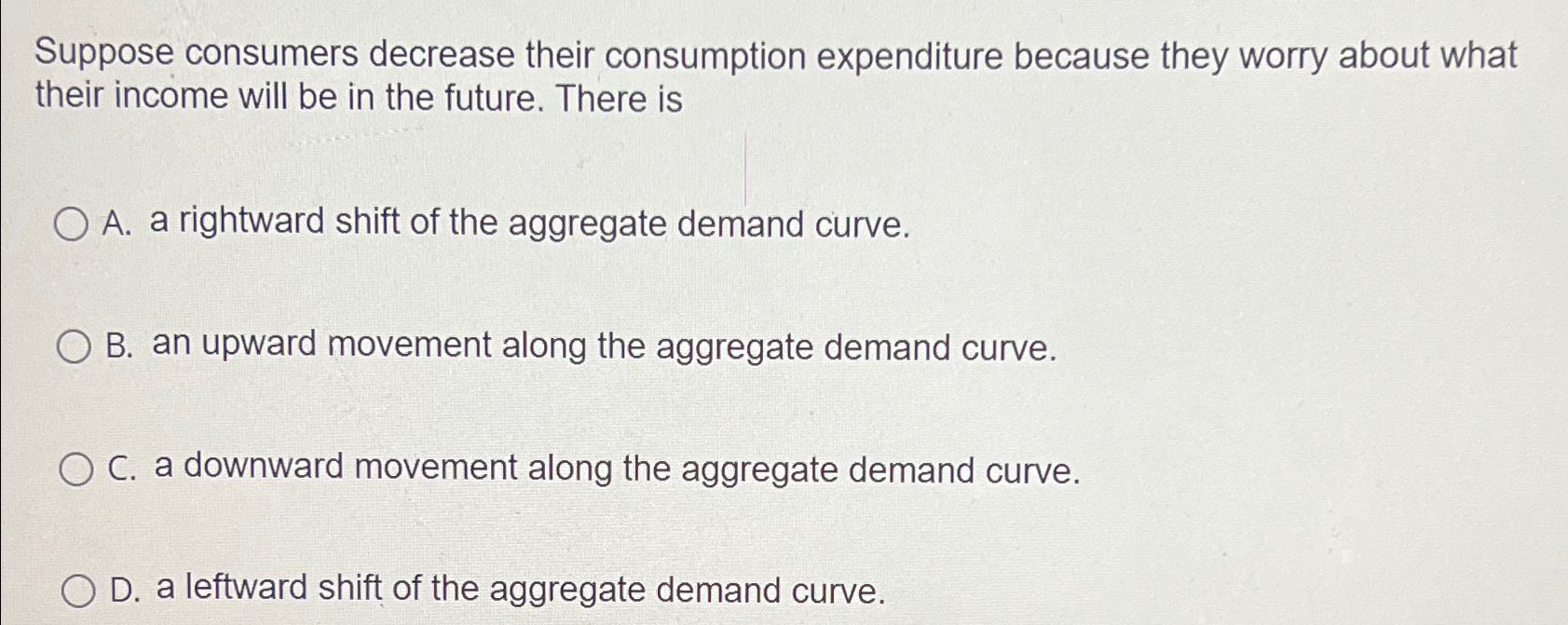 Solved Suppose consumers decrease their consumption | Chegg.com