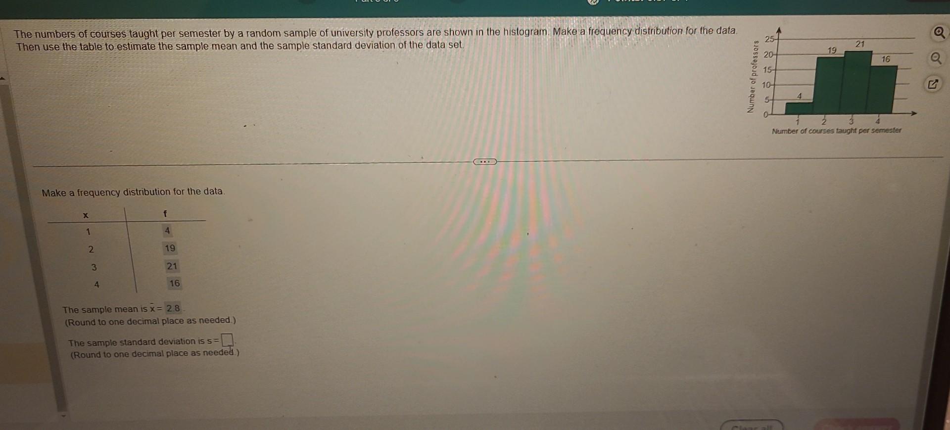Solved The numbers of courses taught per semester by a | Chegg.com