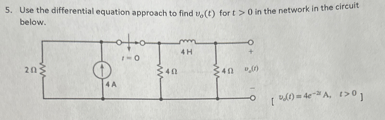 Solved Use the differential equation approach to find vo(t) | Chegg.com