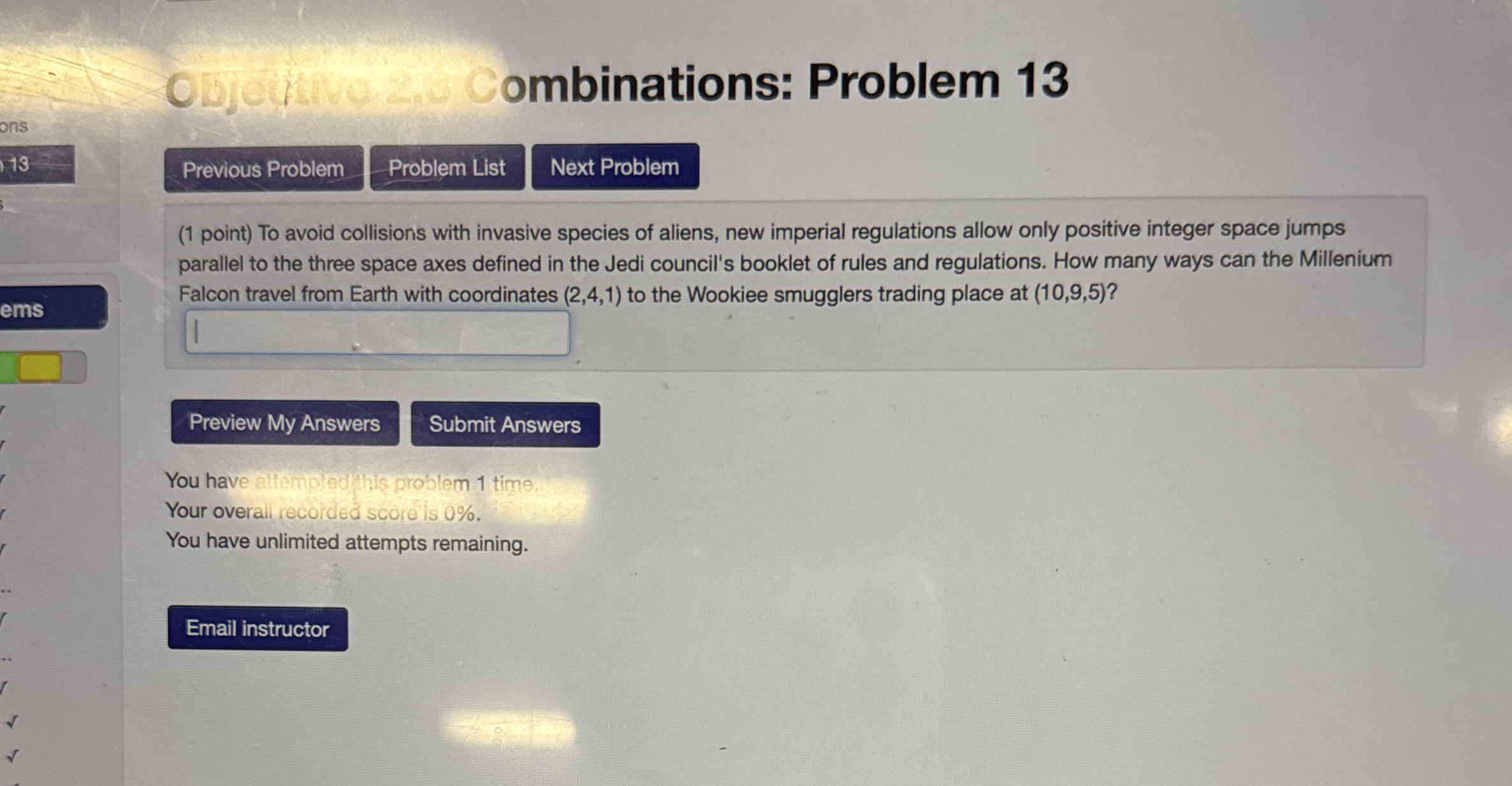Solved Objein Combinations: Problem 13ons13(1 ﻿point) ﻿To | Chegg.com