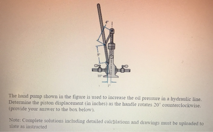 Solved 100 The hand pump shown in the figure is used to | Chegg.com