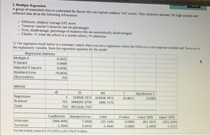 3 Multiple Regression A Group Of Researchers Tries 