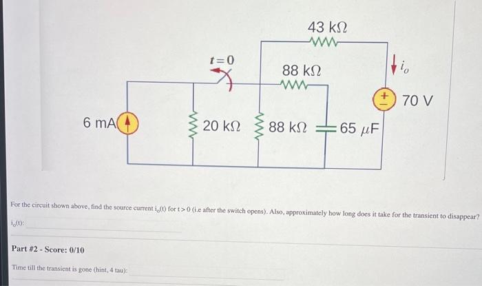 Solved For the circuit shown above, find the source current | Chegg.com