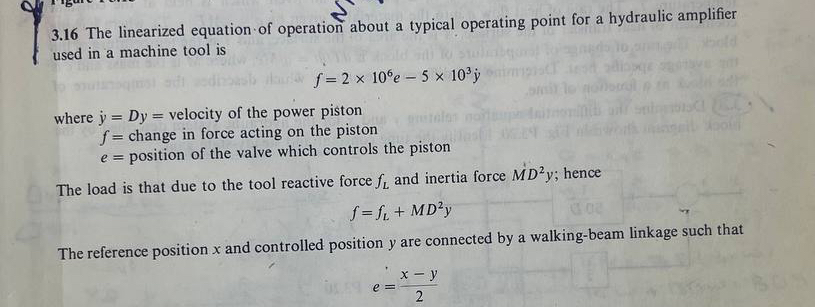 3.16 ﻿The linearized equation of operation about a | Chegg.com