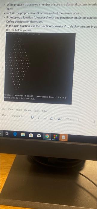 Solved • Write program that shows a number of stars in a | Chegg.com