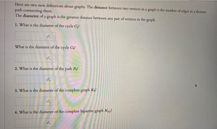 Solved Here are two new definitions about graphs. The | Chegg.com