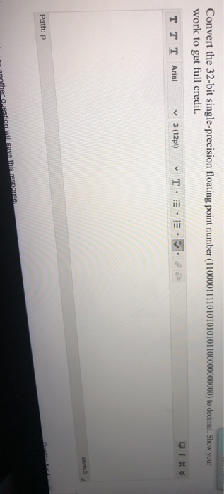 Solved Convert the 32-bit single-precision floating point | Chegg.com