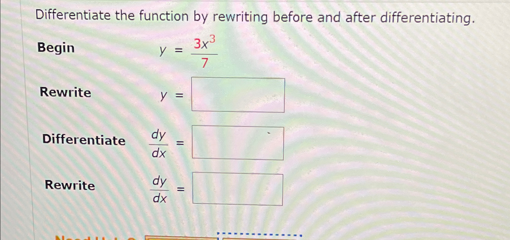 Solved Differentiate the function by rewriting before and | Chegg.com