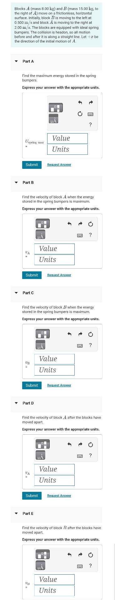 Solved Blocks A (mass 8.00 ﻿kg) ﻿andB (mass 15.00 ﻿kg, | Chegg.com