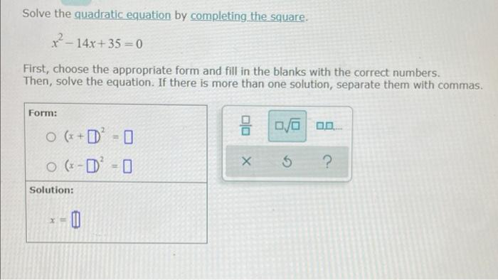 Solved solve the quadratic equation by completing the | Chegg.com