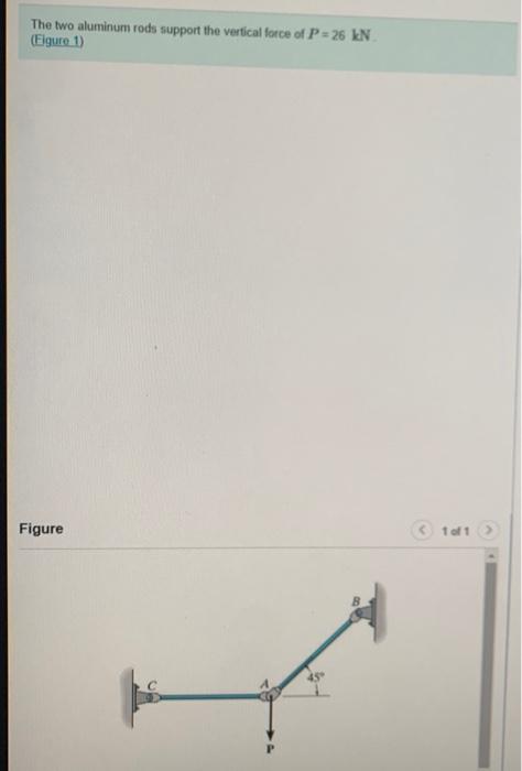 [Solved]: The two aluminum rods support the vertical force