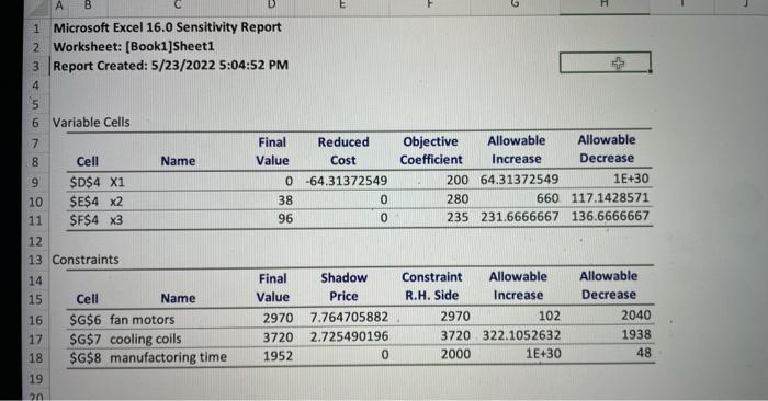 Solved Question number 3 Using excel solver, solve the | Chegg.com