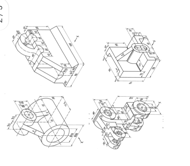 Draw in third angle projection | Chegg.com
