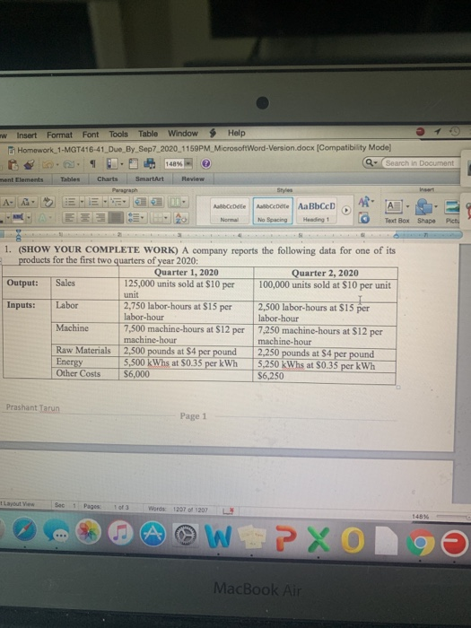 Solved Insert Format Font w Tools Table Window $ Help | Chegg.com