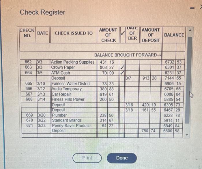 Reconcile the given checking account. Compare the | Chegg.com