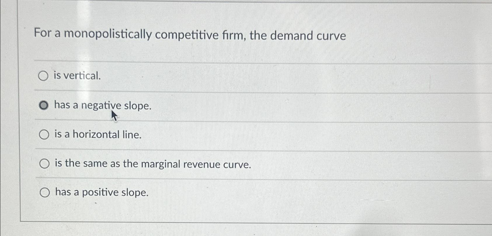 Solved For a monopolistically competitive firm, the demand | Chegg.com
