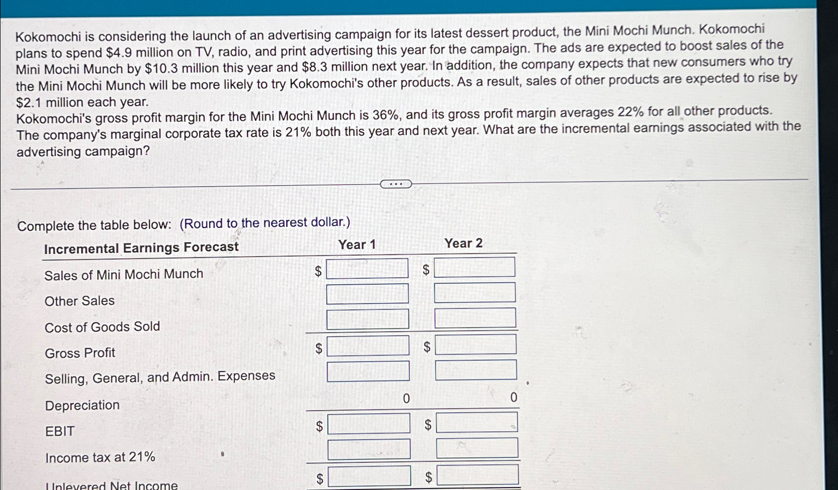 Solved Kokomochi is considering the launch of an advertising | Chegg.com