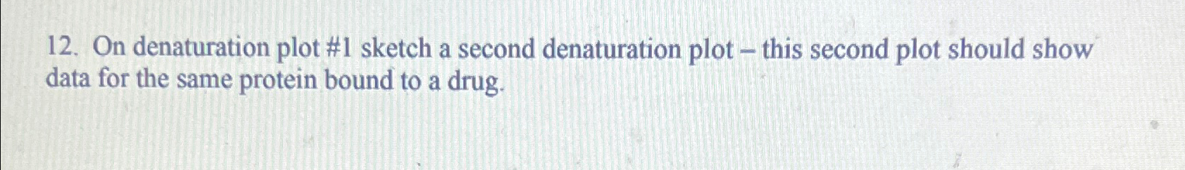 Solved On denaturation plot #1 ﻿sketch a second denaturation | Chegg.com