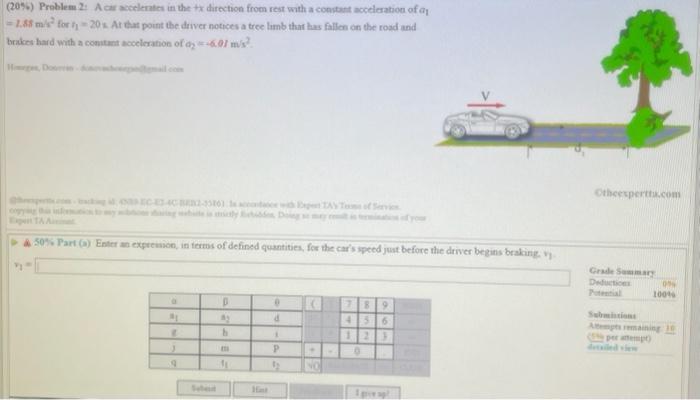 Solved 20 Problem 2 A Car Accelentes In The Th Chegg