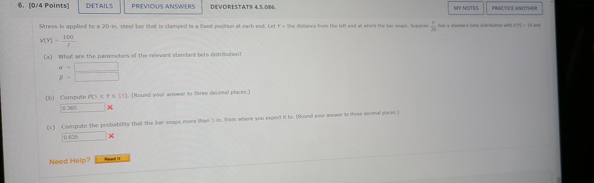 Solved 6. [0/4 Points] DETAILS PREVIOUS ANSWERS DEVORESTAT9 | Chegg.com