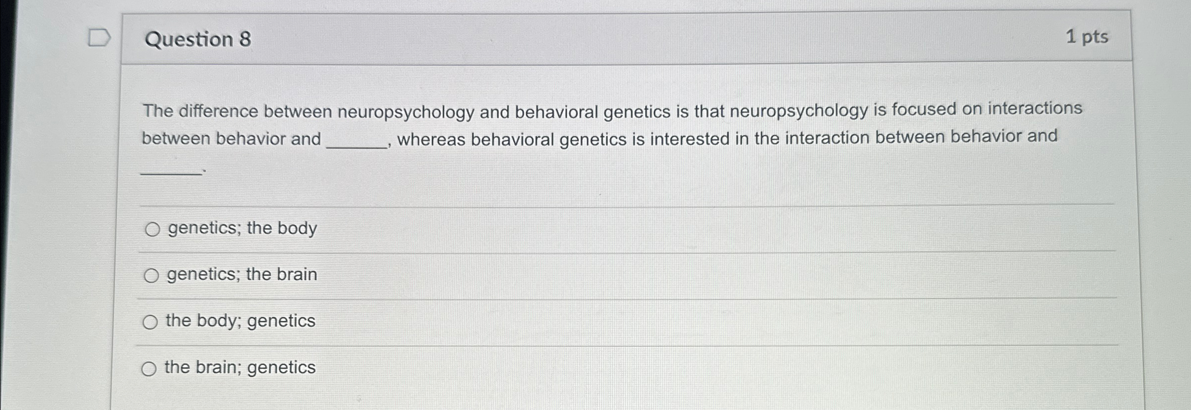 Solved Question 81 ptsThe difference between | Chegg.com Solved Question 81 ptsThe difference between | Chegg.com