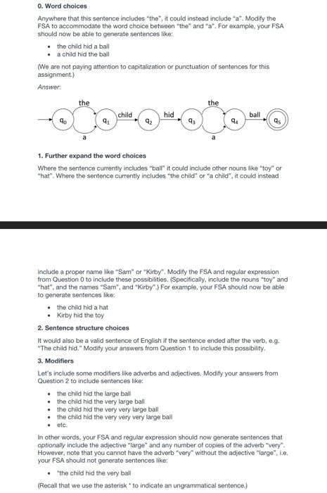 draw the fsa by hand on paper like how it is in | Chegg.com