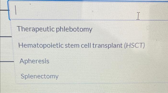 Solved Match the therapeutic approach to hematologic | Chegg.com