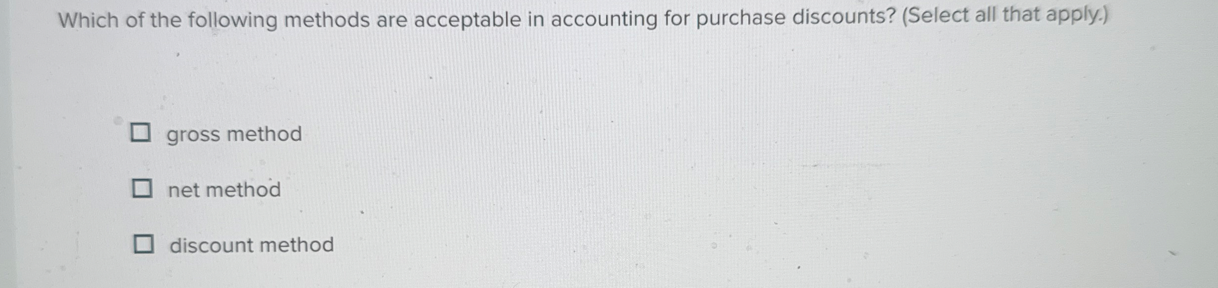 Solved Which of the following methods are acceptable in | Chegg.com