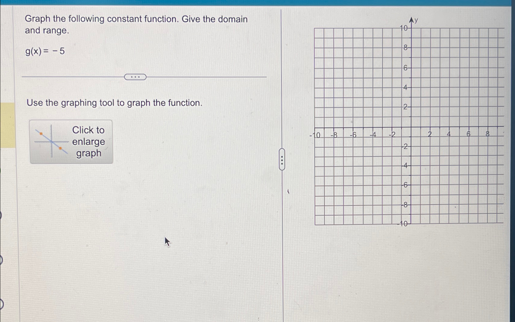 Solved Graph the following constant function. Give the | Chegg.com