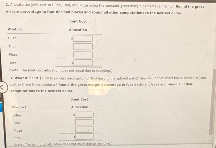 Solved Allocating Joint Costs Using the Constant Gross | Chegg.com