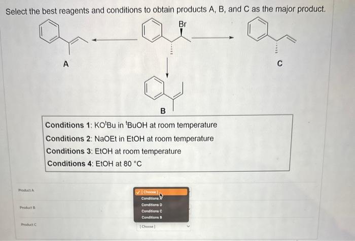 Solved elect the best reagents and conditions to obtain | Chegg.com