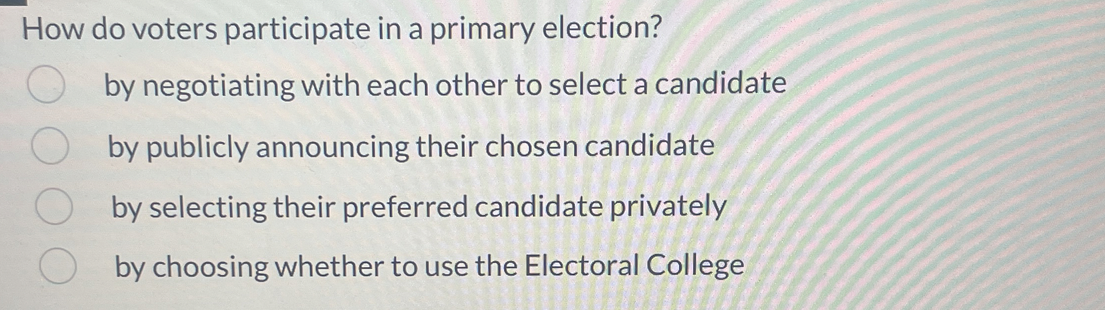 Solved How do voters participate in a primary election?by | Chegg.com