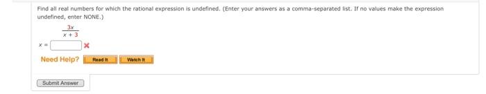 Solved Find all reat numbers for which the rational | Chegg.com