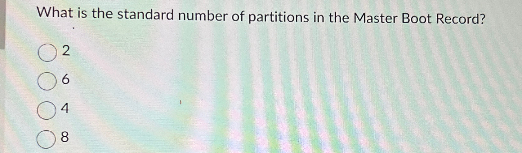 Solved What is the standard number of partitions in the | Chegg.com