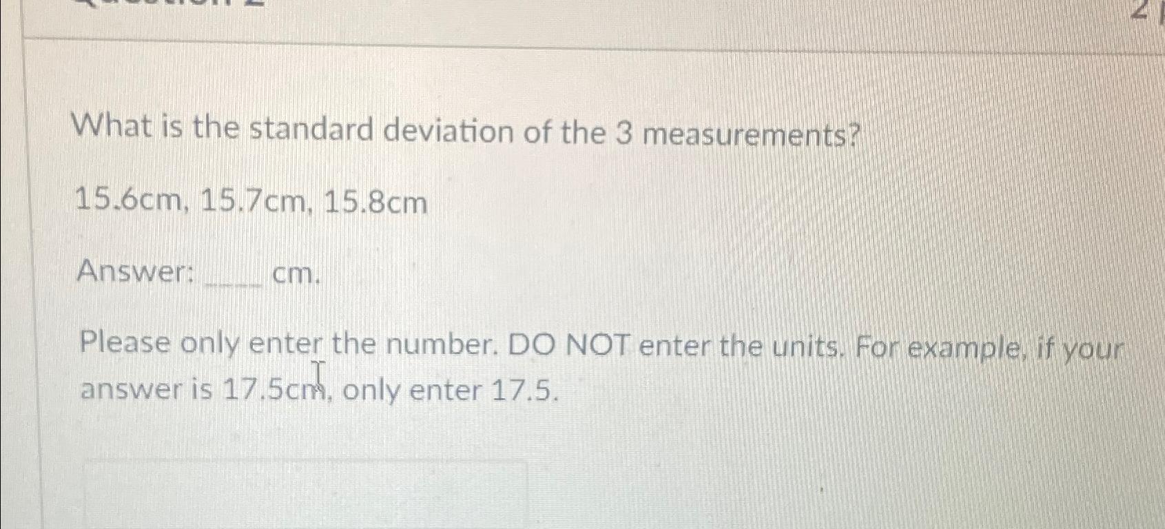Solved What is the standard deviation of the 3 | Chegg.com