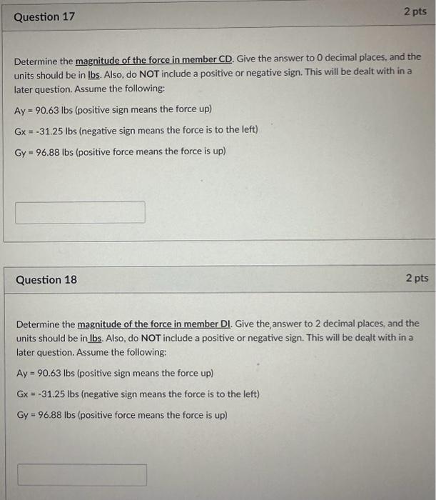 Solved Method of Sections Use the following information to | Chegg.com