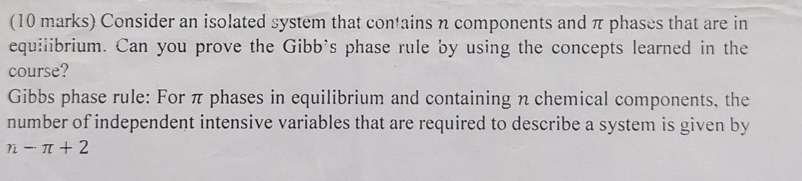Solved (10 ﻿marks) ﻿Consider an isolated system that | Chegg.com