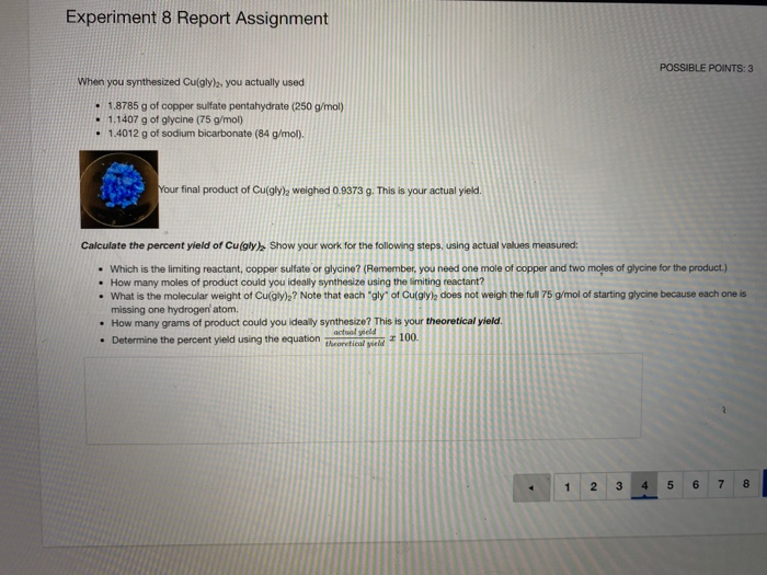 Solved Experiment 8 Report Assignment POSSIBLE POINTS: 3 In | Chegg.com