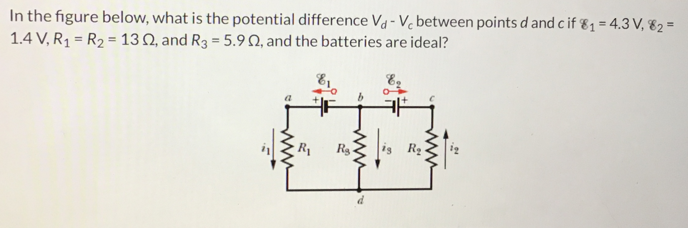 Solved In the figure below, what is the potential difference | Chegg.com