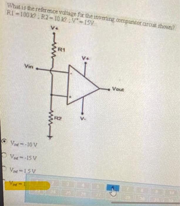 Solved what is the reference voltage for the inverting | Chegg.com