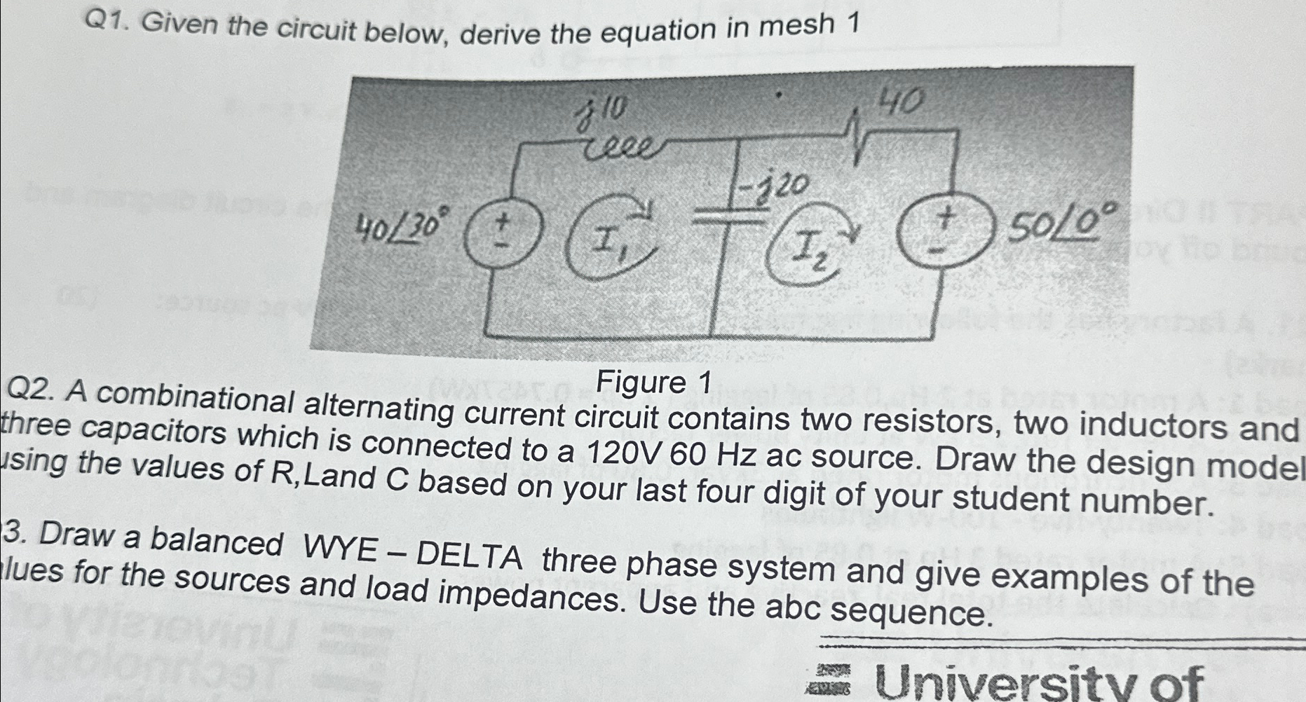 Solved Q1. ﻿Given the circuit below, derive the equation in | Chegg.com