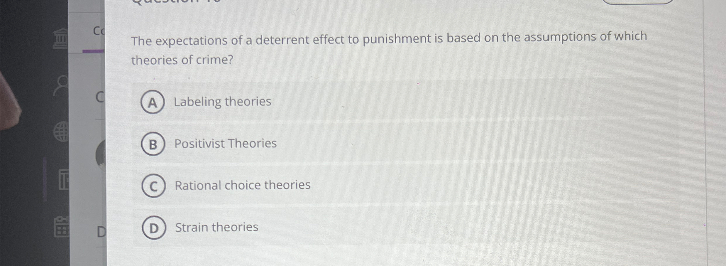 Solved The expectations of a deterrent effect to punishment | Chegg.com
