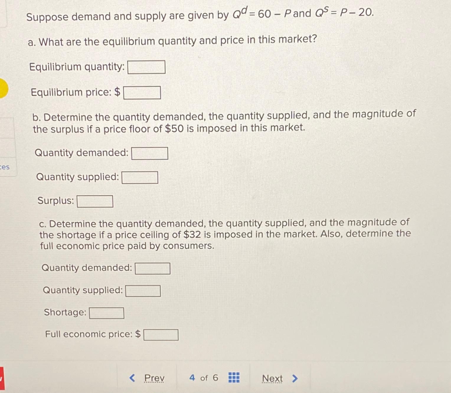Solved Suppose demand and supply are given by Qd=60-P ﻿and | Chegg.com