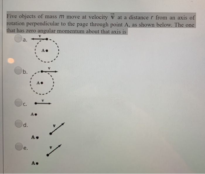 Solved Five objects of mass m move at velocity v at a | Chegg.com