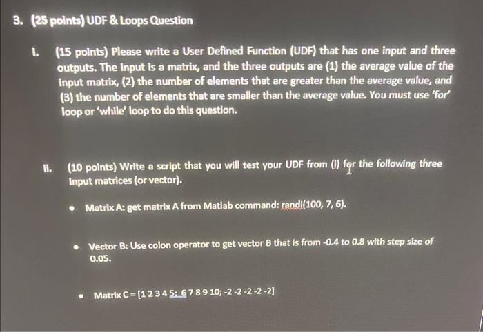 Solved 1 15 Points Please Write A User Defined Function 9413