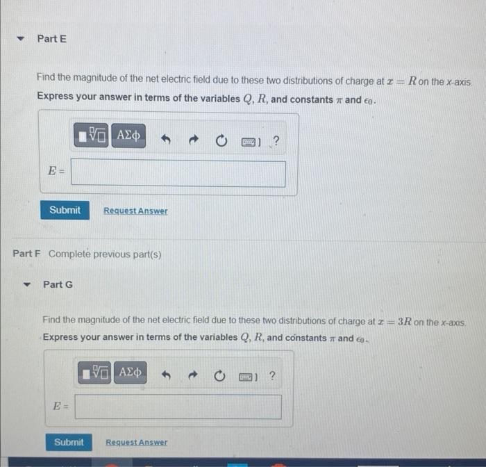 Solved Positive charge Q is distributed uniformly over each | Chegg.com