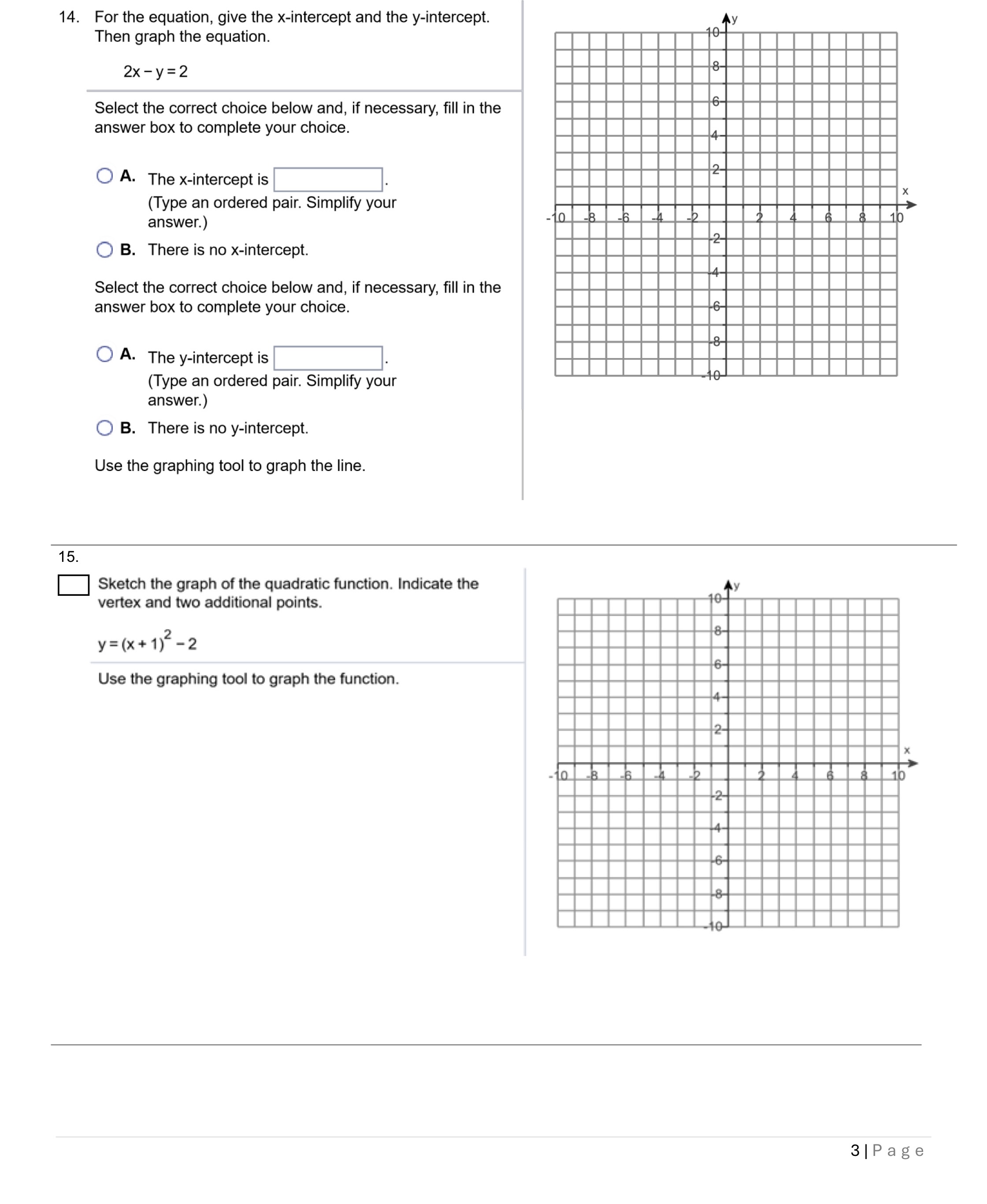 Solved For the equation, give the x-intercept and the | Chegg.com