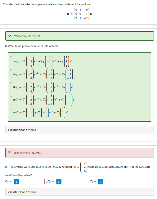 Solved Consider the first-order homogenous system of linear | Chegg.com
