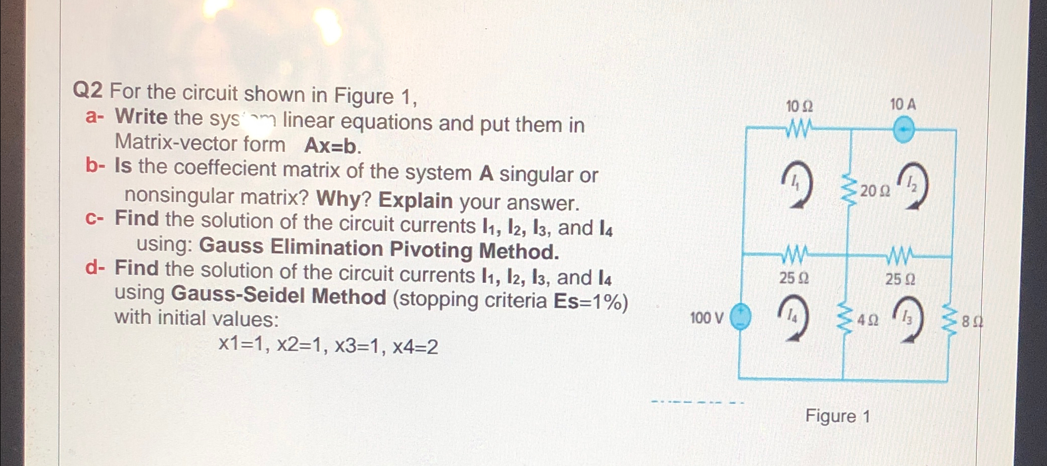 Q2 ﻿For the circuit shown in Figure 1,a- ﻿Write the | Chegg.com