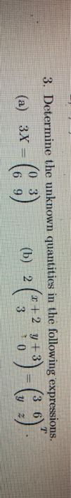 Solved 3. Determine the unknown quantities in the following | Chegg.com